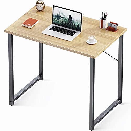 Coleshome 32 Inch Computer Desk, Modern Simple Style Desk for Home Office, Study Student Writing Desk, Walnut