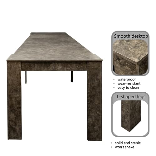 MOSAMNI Extendable Dining Table, Multifunctional Folding Console Tables, Modern Rectangular Wood Kitchen Table, Super Long Conference Meeting Table for Home Office Computer Table
