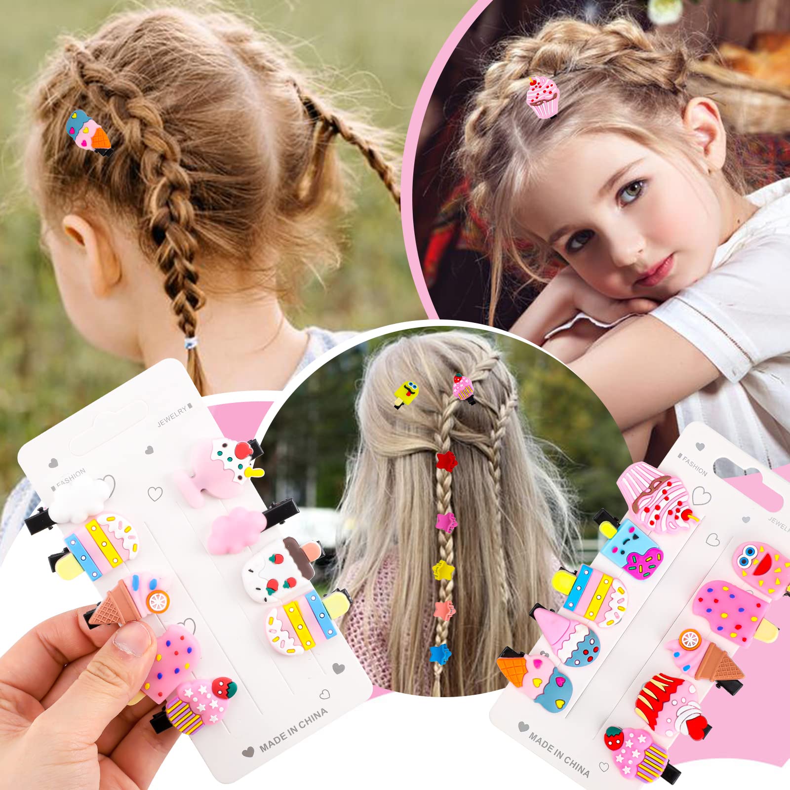 Girls' Hair Accessories, 800 Pcs Assorted Hair Ties, Rubber Bands in Different Styles for Toddlers and Teens - Gift Box Included