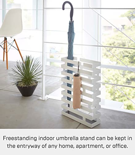 Yamazaki Home Storage for Umbrellas & Walking Canes | Steel | Umbrella Stand, One Size, White