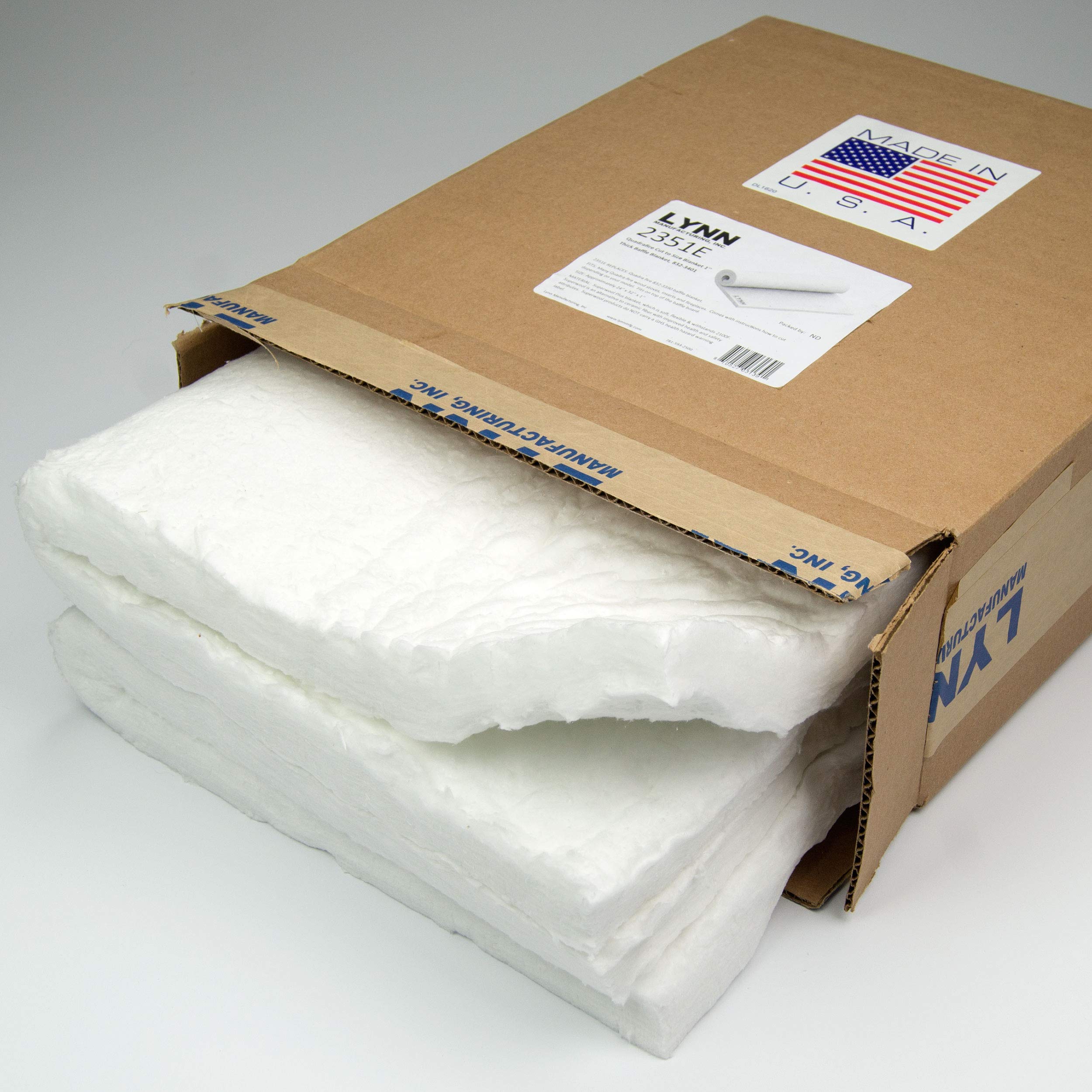 Lynn Manufacturing Replacement Quadrafire Universal Cut to Size Blanket 1'' Thick Baffle Blanket, 832-3401, SRV7038-117, 2351E