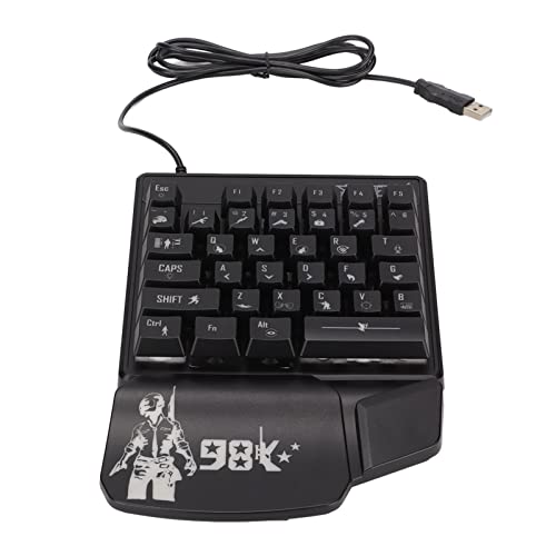 EATC Mini Gaming Keyboard 35 Keys Black Controller Free ABS Material Onehand Gaming Keyboard Ergonomic Design for Computer for Esports Game