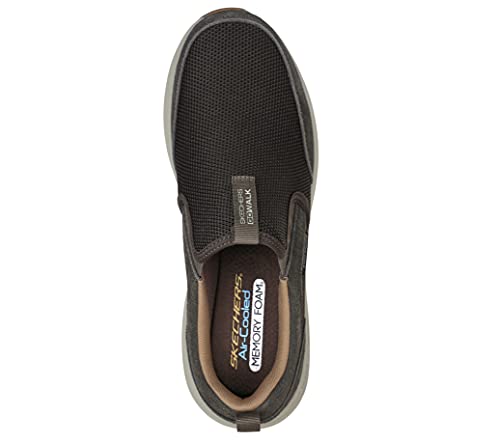 Skechers Men's Go Walk Outdoor-Athletic Slip-On Trail Hiking Shoes with Air Cooled Memory Foam, Brown, 12