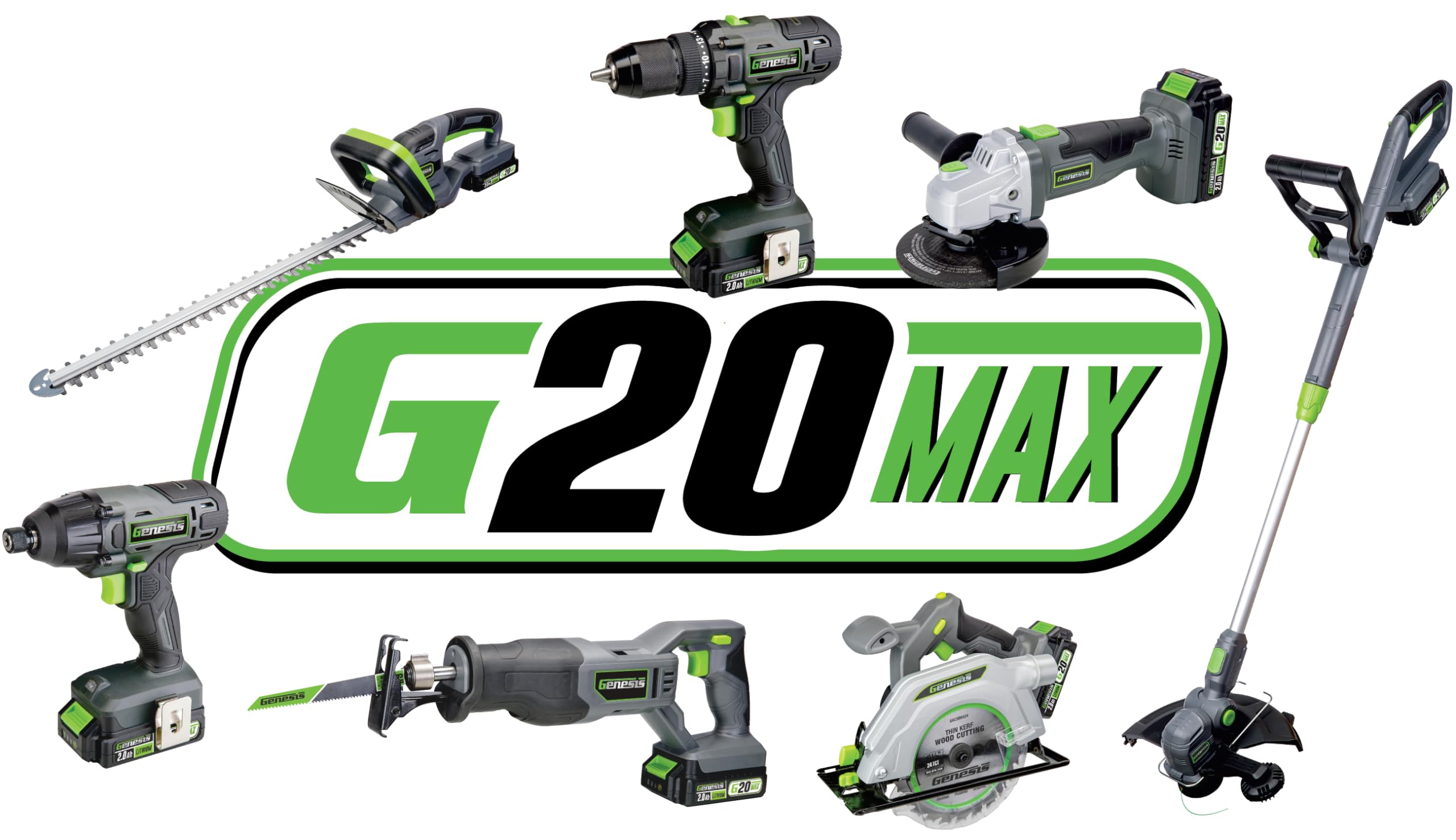 Genesis G20MAX GLID20B 20V Cordless 1/4" Impact Driver with Battery and Charger 2.0Ah, 1600 in-lbs, 2 Year Warranty