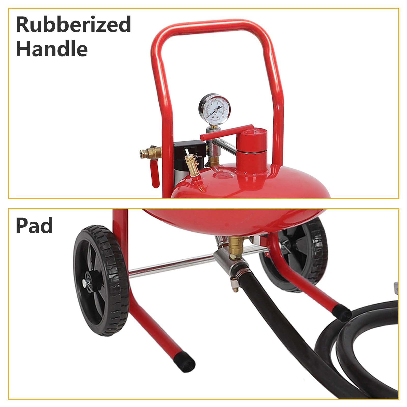 GAOMON Sand Blaster 20 Gallon, Portable Air Sandblaster 125PSI, High Pressure Air Sandblaster with 6" Wheels, Rust Removal and Special Surface Treatment of Material