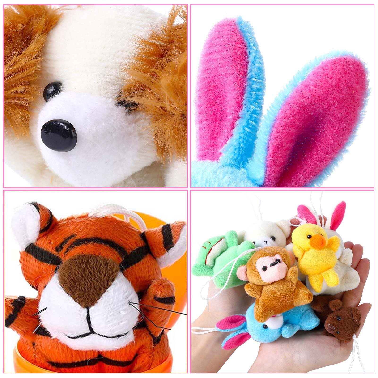 Twister.CK 24 Pack Easter Eggs Filled with Mini Plush Animals Stuffed Toy for Kids Easter Basket Stuffers/Fillers, Easter Eggs Hunt, Easter Party Favor