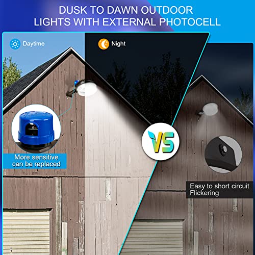 LEDMO 120W LED Barn Light Adjustable Angle with Mountiong Arms 18000LM Dusk to Dawn Outdoor Lighting Security Flood Lights 5000K Brightset IP65 Waterproof Yard Outdoor Lights