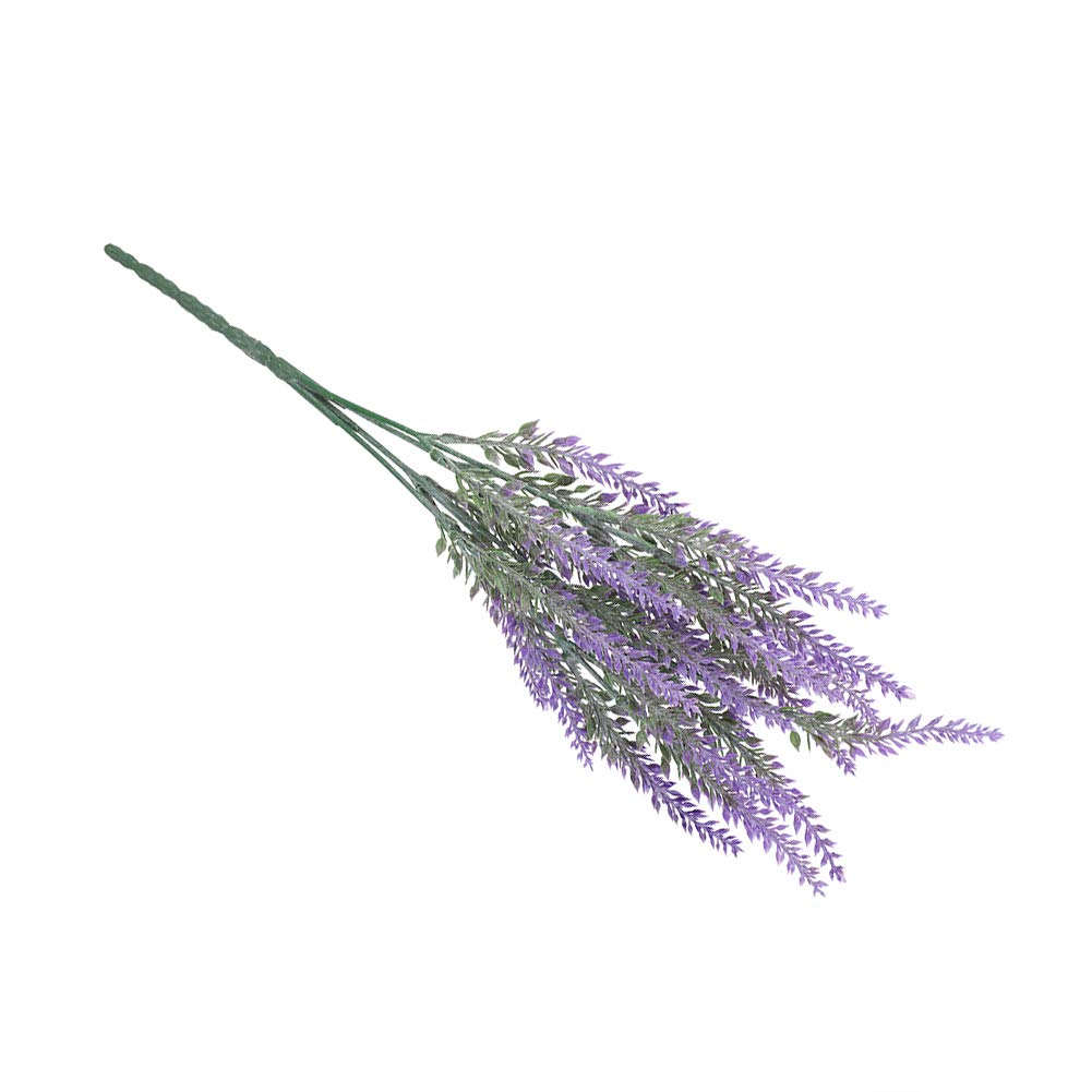 Tyenaza Artificial Lavender Flowers Plants, Faux Shrubs Plastic Plants for Home Garden Party Decor(Purple)
