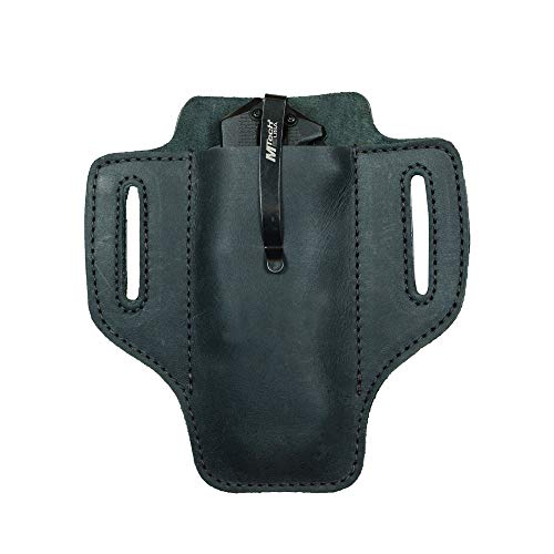 Hide & Drink, Leather Tactical Knife Holster, Multitool Holder, Camping & Outdoor Accessories, Handmade (Charcoal Black)