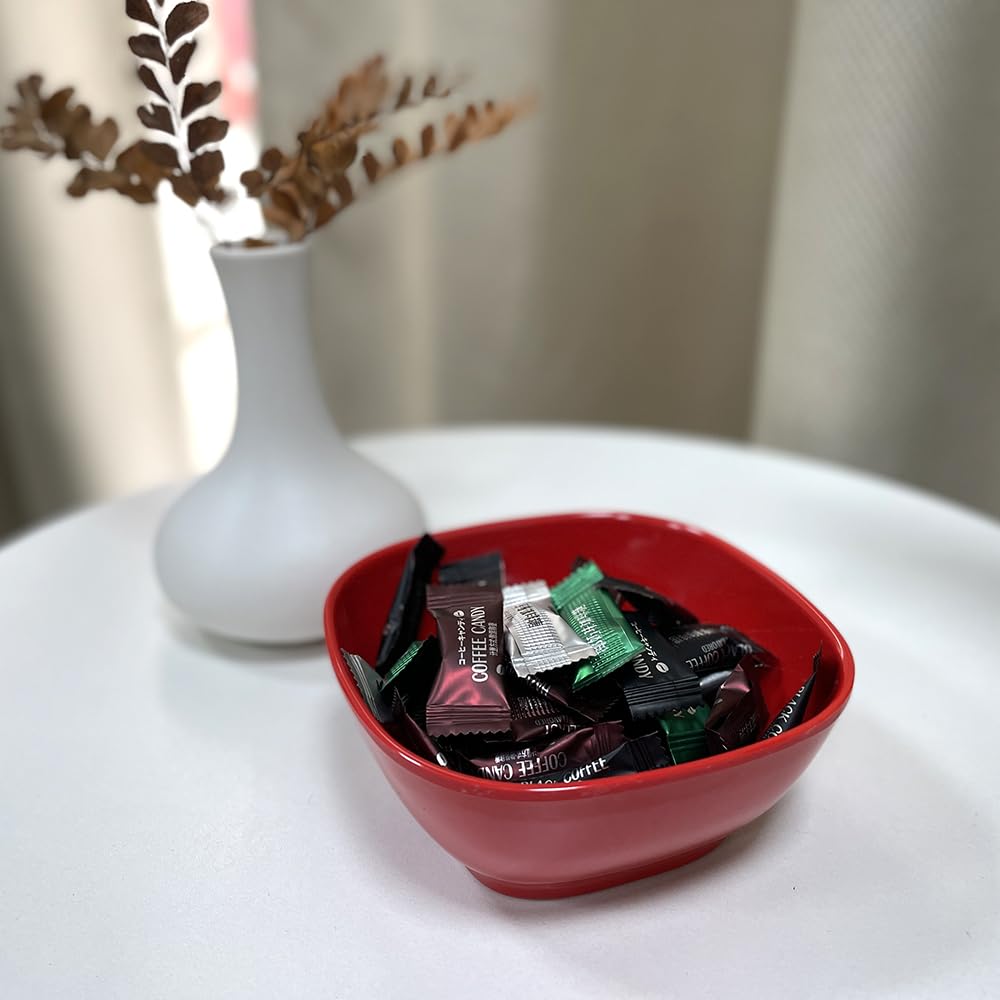 EWEIGEER 4.4-inch Melamine Dessert Bowl Kids Plastic Bowls,Small Bowl For Ice Cream Snacks Rice Salad Soup Cereal.Set of 10(Red)