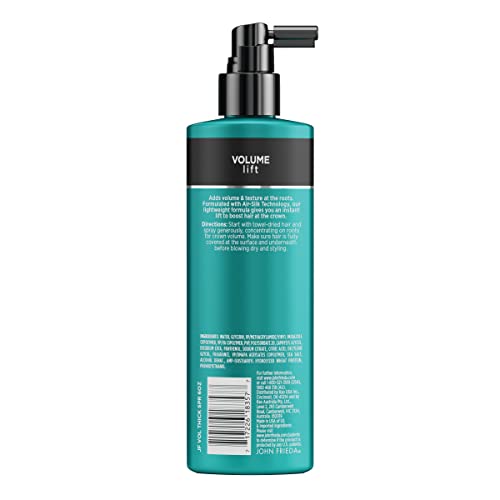 John Frieda Volume Lift Thickening Spray for Natural Fullness, 6 Ounces, Fine or Flat Hair Root Booster Spray with Air-Silk Technology