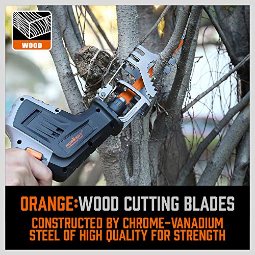 HORUSDY 34-Piece Reciprocating Saw Blades Set, Metal & Woodcutting Saw Blades, Sawzall Blades with Pouch.