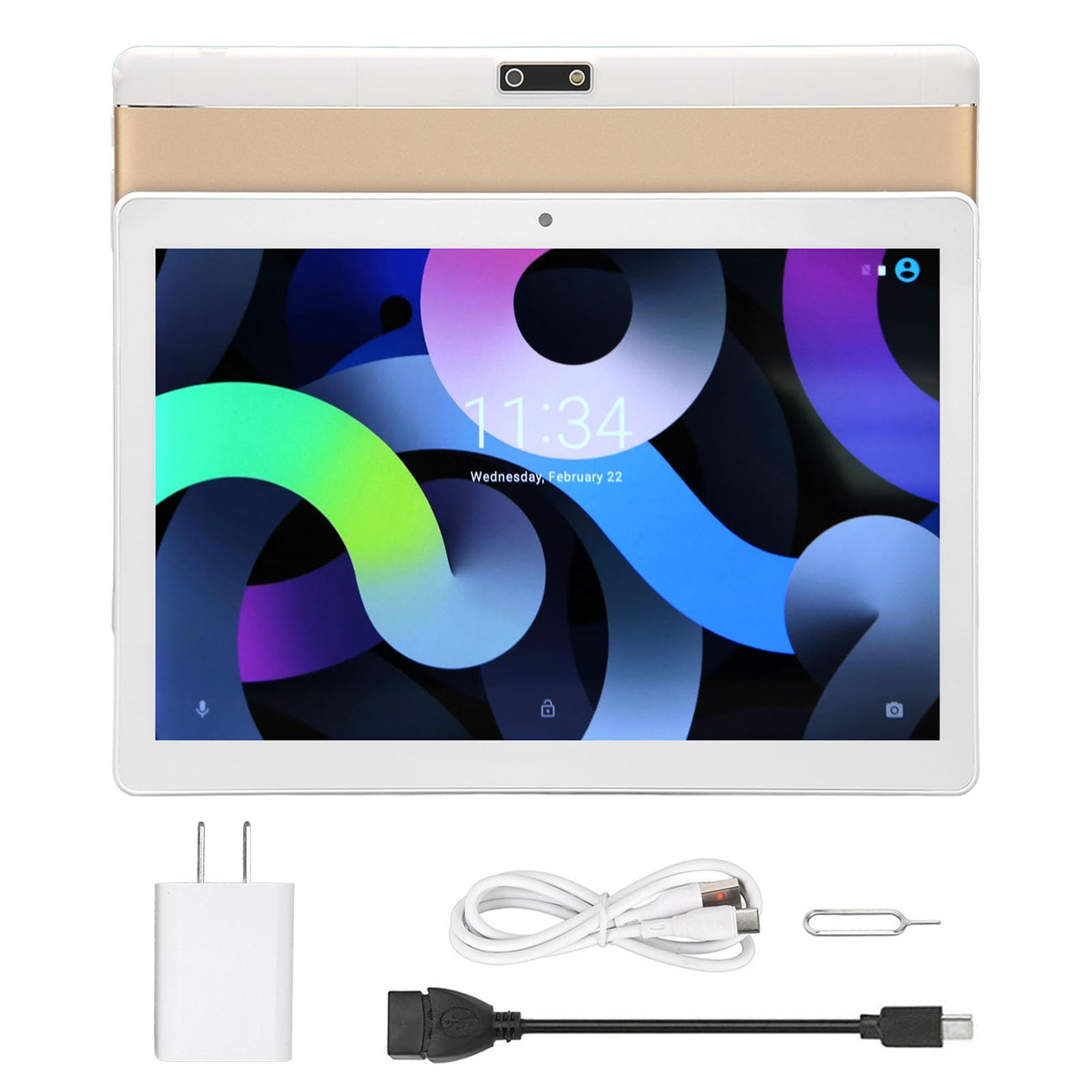 DAUZ 10.1 Inch Tablet 12GB RAM 256GB ROM Tablet Computer 100-240V 4G Call for Android 12.0 for Travel (US Plug)
