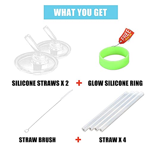 Greant 2 PCS Replacement Straws compatible with THERMOS FOOGO 10 OZ Bottles (Model BS535), BPA-FREE Replacement Parts compatible with FOOGO 10 oz, Included 4 PCS Straws