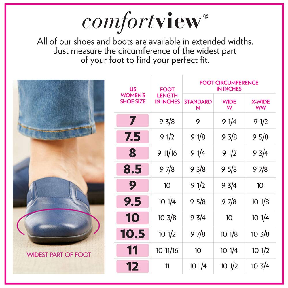 Comfortview Women's Wide Width The Water Shoe- 8 1/2 W, Black