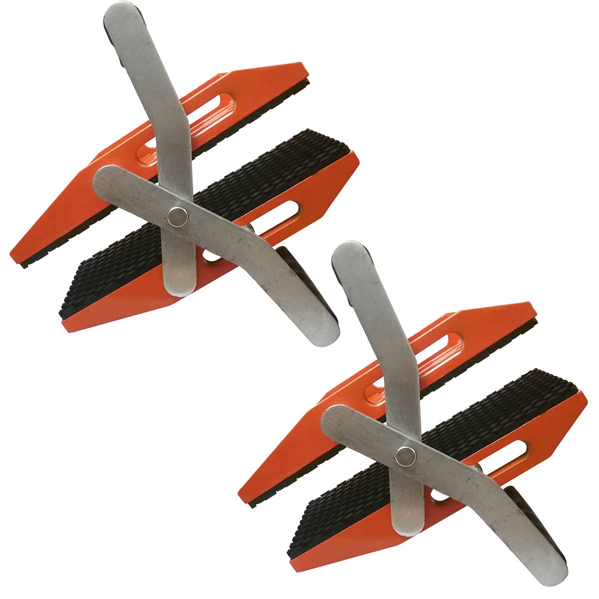 E-Found 2PCS Doubld Handed Carrying Clamps,2.36 inch Granite Stone Panel Carriers Lifing Tools for Granite Stone Quartz Worktops Slabs Marble with Rubber-lined 770lbs Moving Glass Clamp