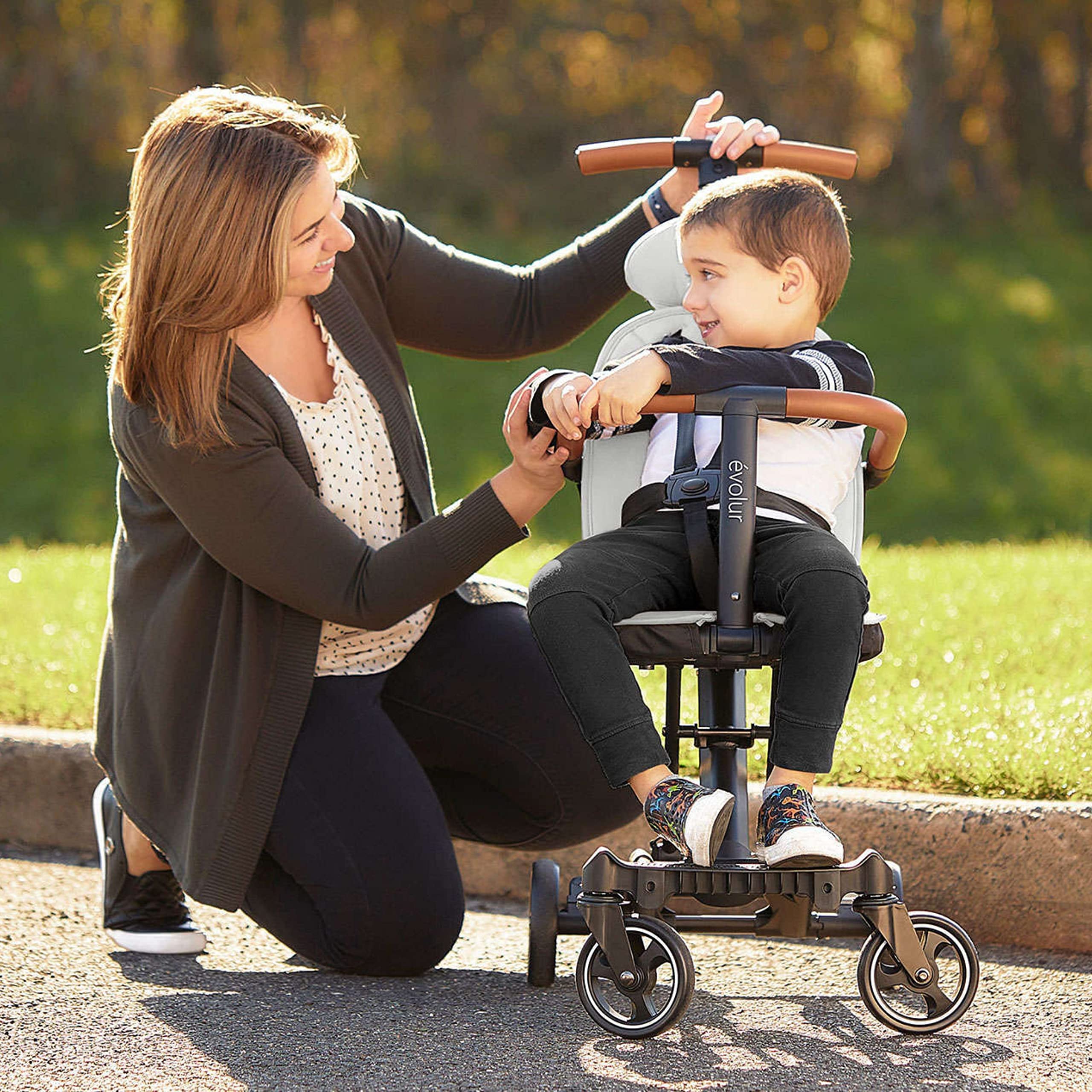 Evolur Cruise Rider Stroller, Lightweight Stroller with Compact Fold, Easy to Carry Travel Stroller, Noir Black