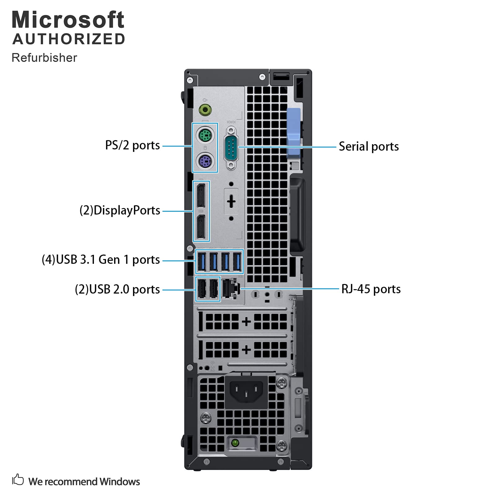 Dell OptiPlex 7060 SFF High Performance Desktop Computer, Intel Six Core i5-8500 up to 4.1GHz, 16G DDR4, 256G SSD, WiFi, BT, 4K Support, DP, Windows 10 Pro 64 Bit English/Spanish/French(Renewed)
