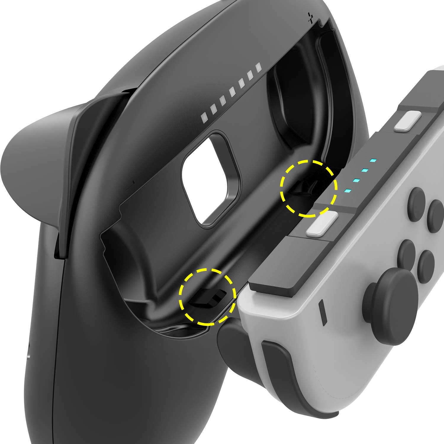 Steering Wheel Controller for Switch Joy Con - Racing Games Accessories Joy Con Controller Hand Grip for Mario Kart Parties, Black