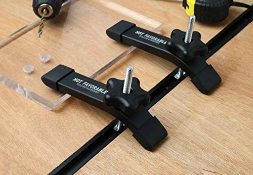 Hot Favorable Aluminum T-Track T-Hold Down Clamps,6-3/8"L x 1-1/4" Width-Woodworking and Clamps-Fine Sandblast Black Anodized-2 Pack