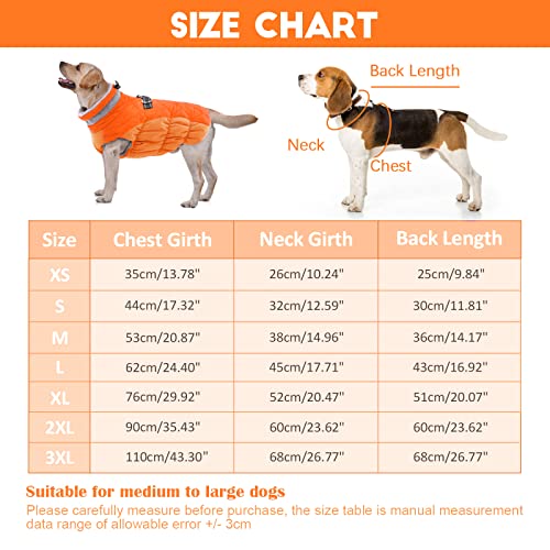 Lelepet Warm Dog Winter Coat Dog Cold Weather Coats Windproof Reflective Turtleneck Dog Fleece Vest with Harness Thick Fleece Lining Dog Jacket Dog Coat for Small Medium Large Dogs, M