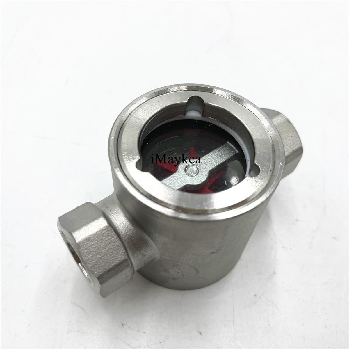 iMaykea 1/2" NPT Sight Glass Stainless Steel 304 Water Flow Indicator with Concentric PTFE Impeller