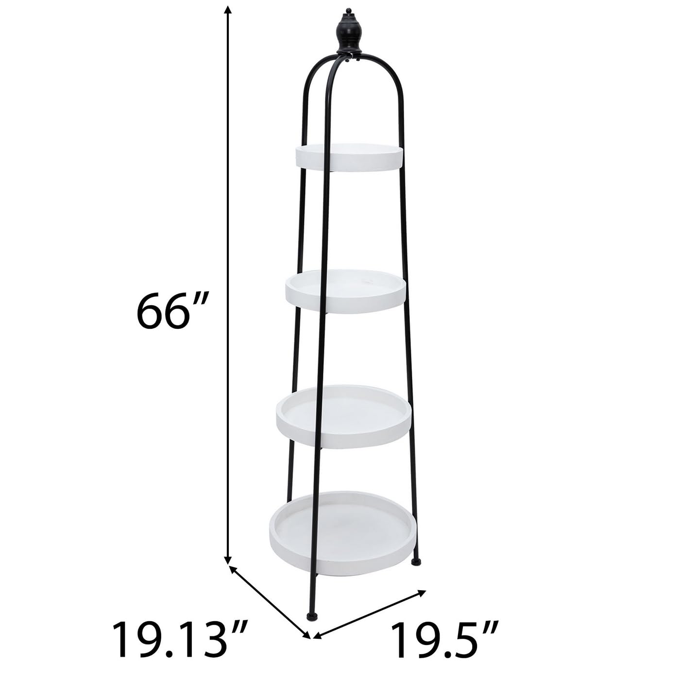Hobby Lobby Four-Tier Metal and Wood Floor Shelf, 66 x 19 x 19 inches, White and Black