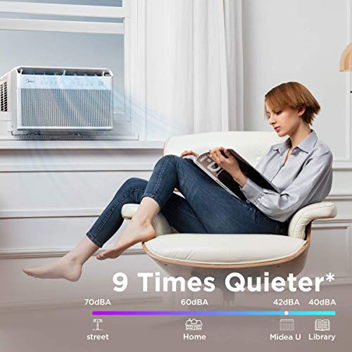 Midea U Inverter Window Air Conditioner 12,000BTU, U-Shaped AC with Open Window Flexibility, Robust Installation,Extreme Quiet, 35% Energy Saving, Smart Control, Alexa, Remote, Bracket Included (Renewed)