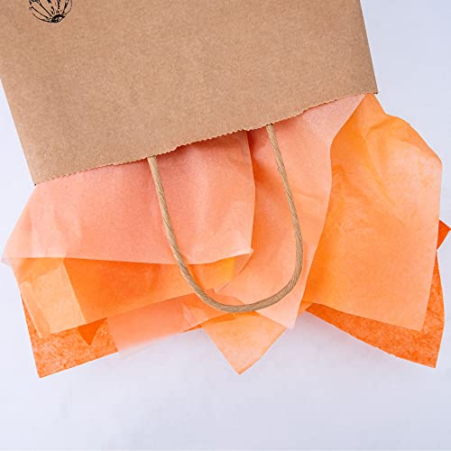 MR FIVE 60 Sheets Gift Tissue Paper Bulk,20" x 14",Tissue Paper for Gift Bags,DIY and Crafts,Gift Wrapping Tissue Paper for Fall Halloween Birthday Wedding Holiday, 3 Colors (Orange)