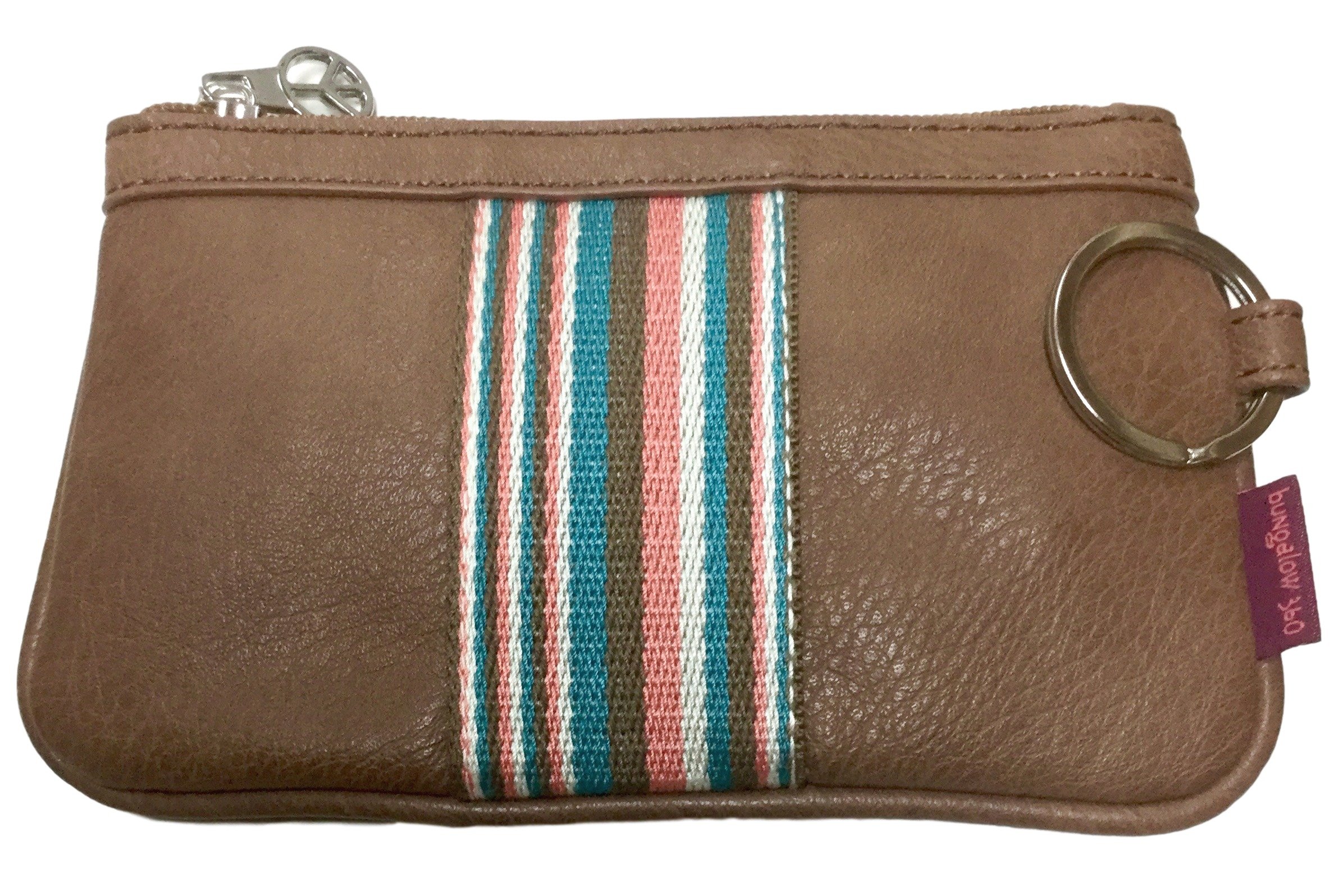 Bungalow360 Original Vegan Leather Striped Mini-Pouch (Nutmeg)