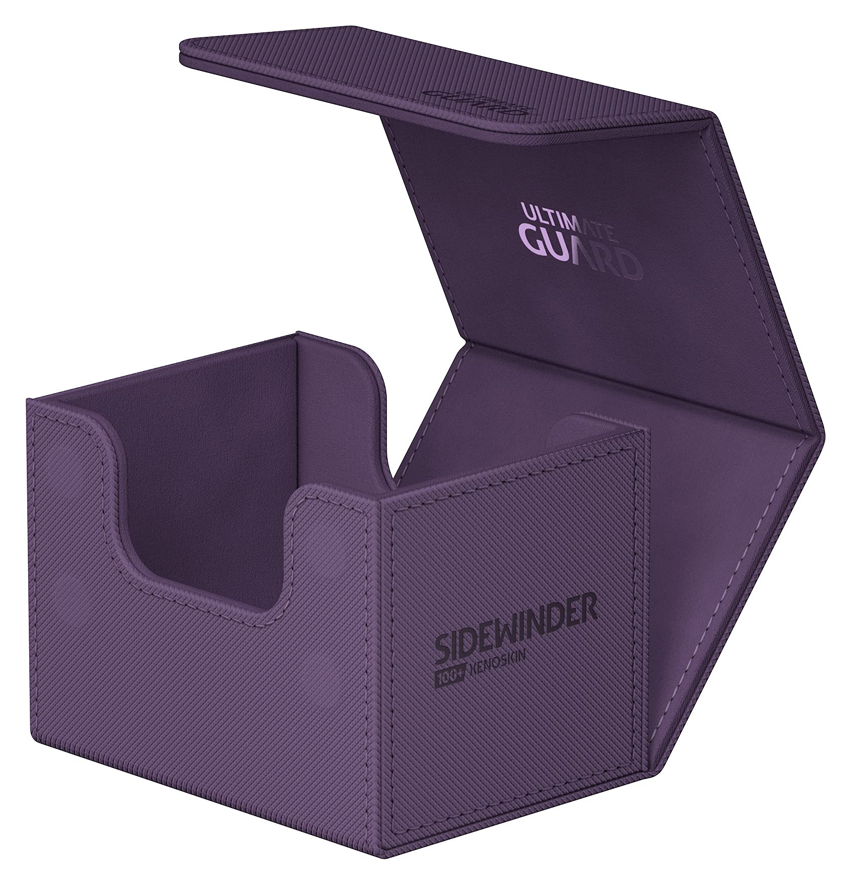 Ultimate Guard Sidewinder 100+, Deck Box for 100 Double-Sleeved TCG Cards, Purple, Magnetic Closure & Microfiber Inner Lining for Secure Storage