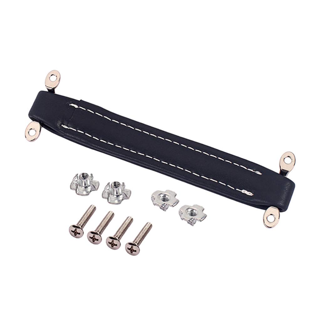 Vintage Style Guitar AMP Amplifier Leather Handle Amp Handle Strap for Guitar Speaker Amplifier (Black)