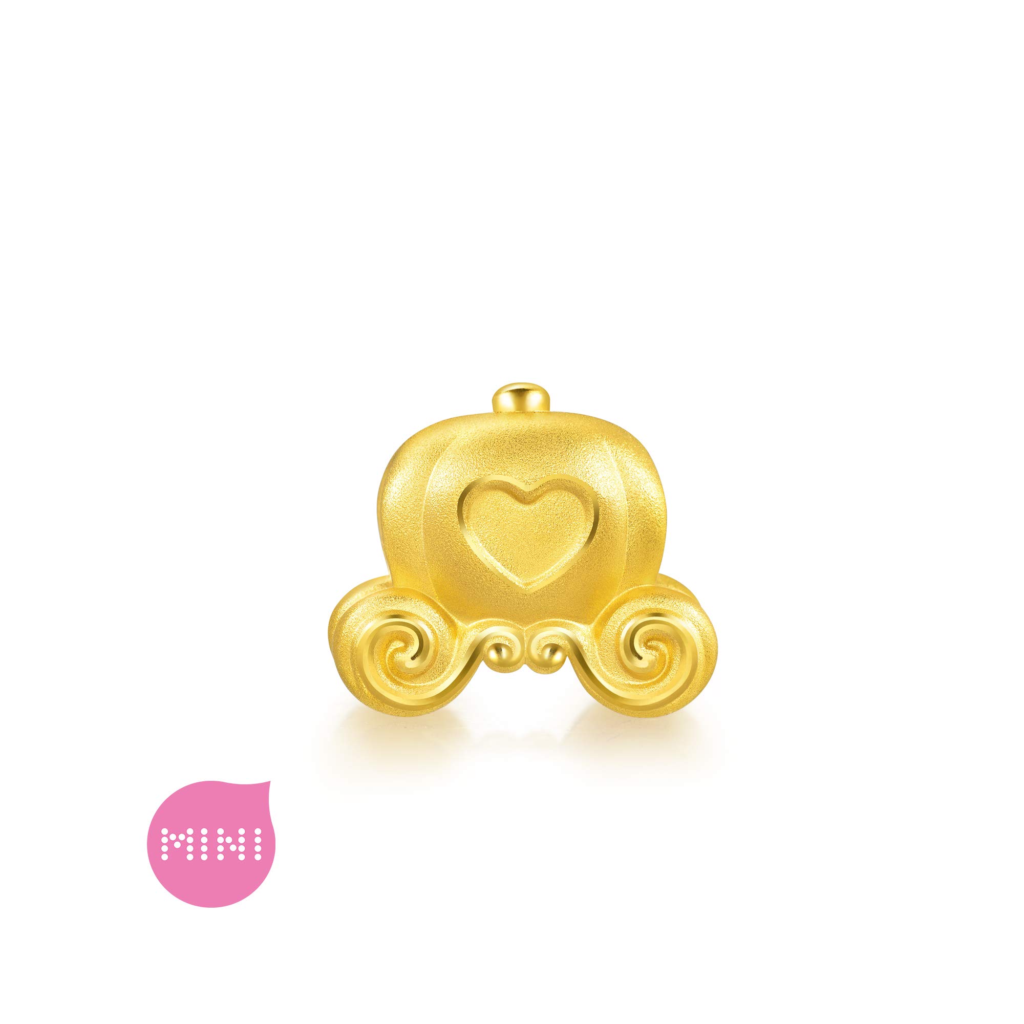 CHOW SANG SANG 999 24K Solid Gold Love Fairytale Carriage Mini Charm Bracelet for Women 92314C (Gold, 17 CM)