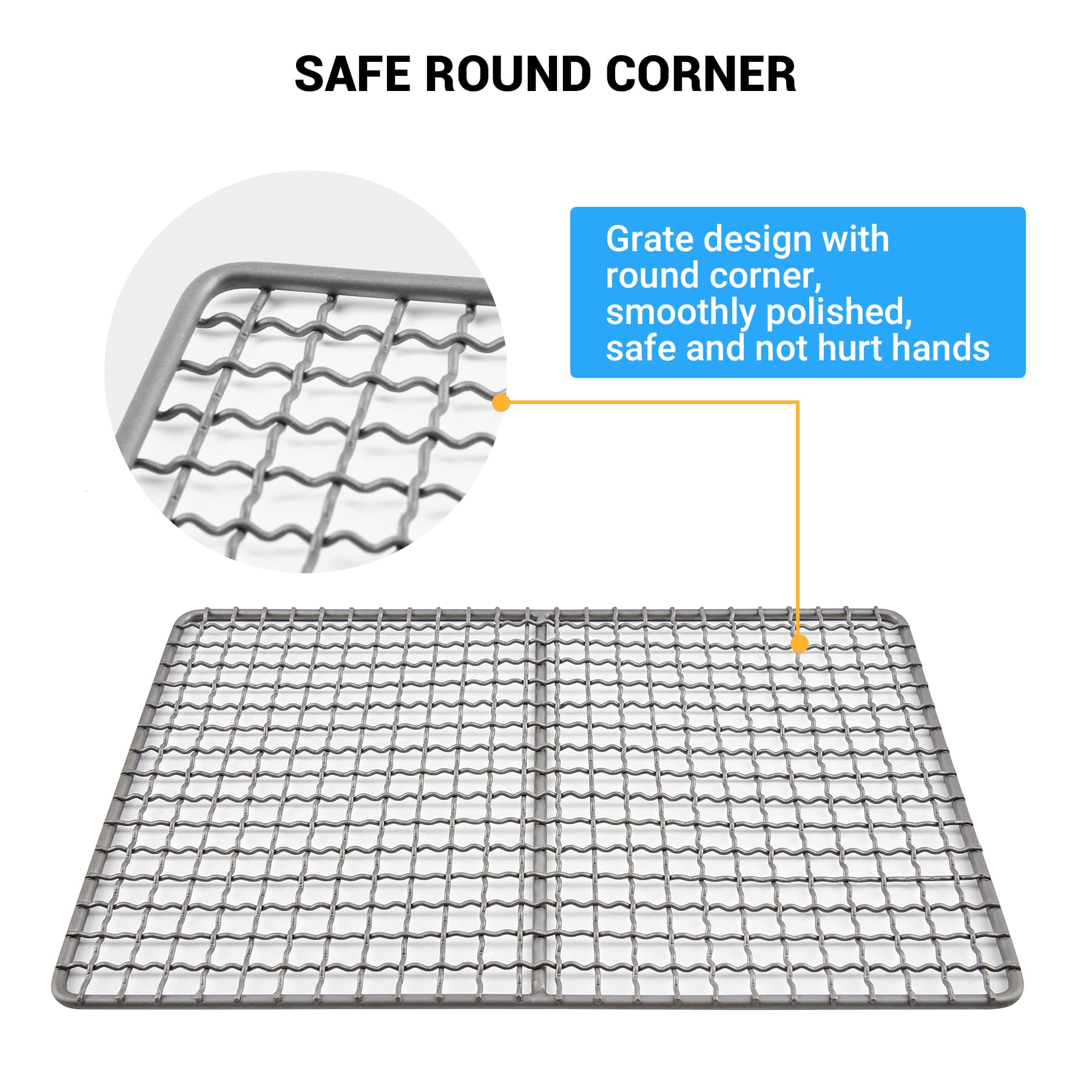 COOK'N'ESCAPE Bushcraft Grill Titanium Mesh Camping Grill Ultralight Compact Grill Backpacker's Grill Grate for Backpacking, Camping, BBQ and Survival, 1Pack