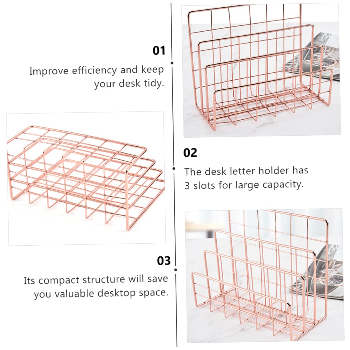Ciieeo 1pc Letter Rack File Rack Desktop Iron Storage Rack Office File Document Folder File Manager Letter Holder Rack Bookshelf for Office Metal File Organizer Vinyl Records Paper