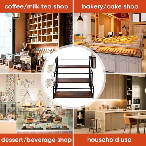 GADFISH Coffee Syrup Rack Organizer, 3 Tier Syrup Bottle Holder Stand for Coffee Bar, 12 Bottles Storage Shelves for Syrup, Wine, Dressing for Kitchen Coffee Station Countertop Tabletop Wine Rack