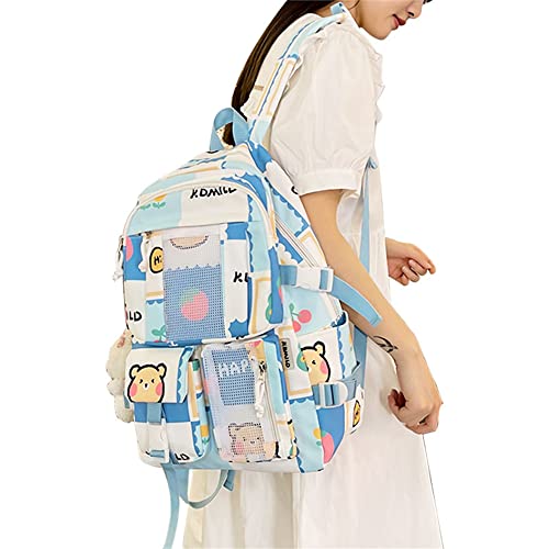 Futuredream Cute Aesthetic Backpacks ,For Teens Laptop Backpacks , Bookbags for Teens Girls Women (With Rabbit Doll Pendant)