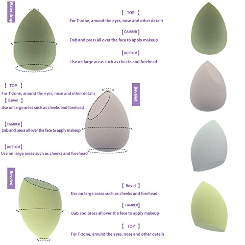 Muhuabeauty 13 pcs Makeup Brushes Set with Beauty Blender, Eyeshadow Brush Set with Cloth Bag and 4 pcs Boxed Sponges for Foundation