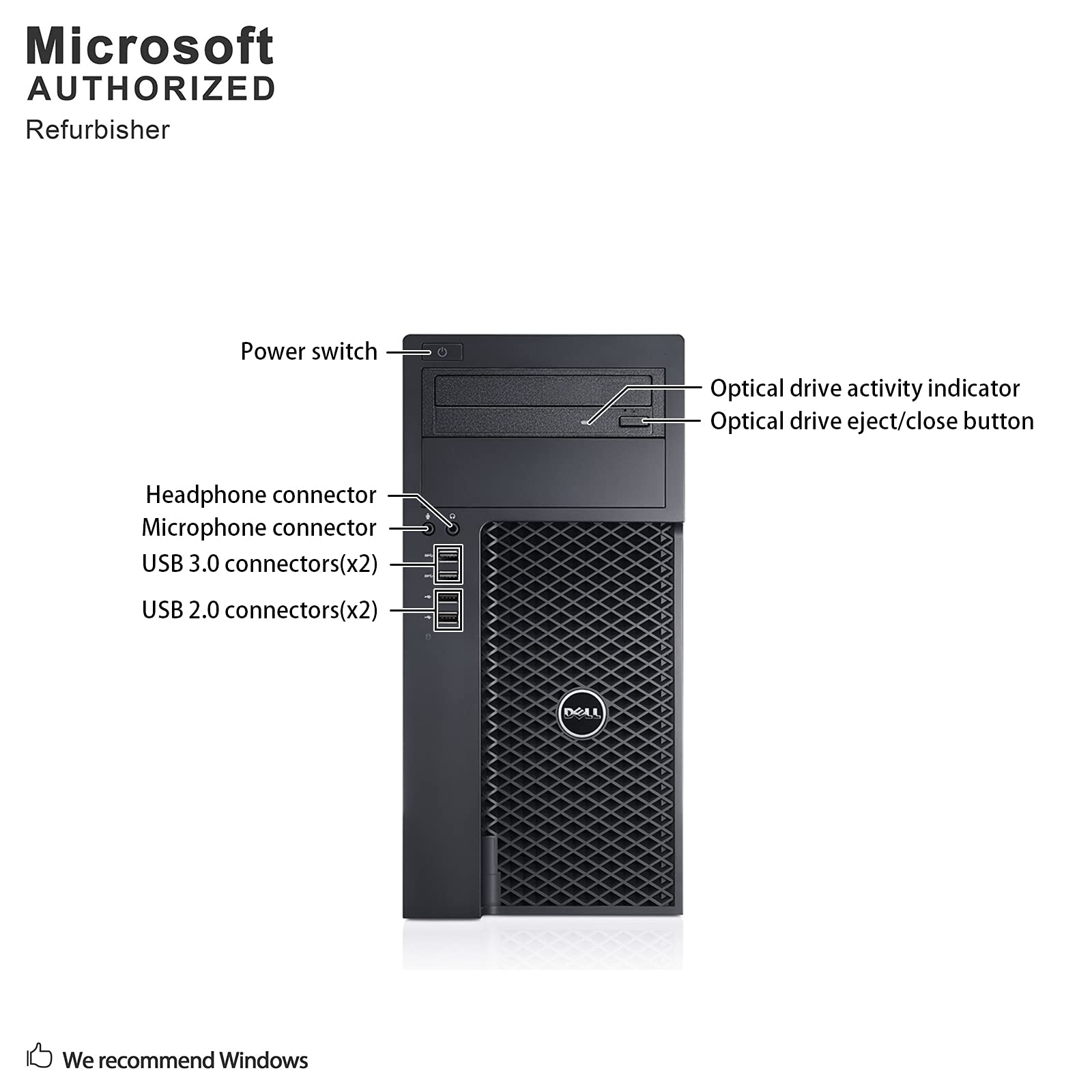 DELL Precision T1700 Tower Workstation Intel i7 i7-4770 3.40 G,16G,512G SSD+3T,Radeon HD 4650 1G VC,DVD,WiFi,HDMI,DP Port,VGA,BT 4.0,W10P64 (Renewed)-Support-English/Spanish']