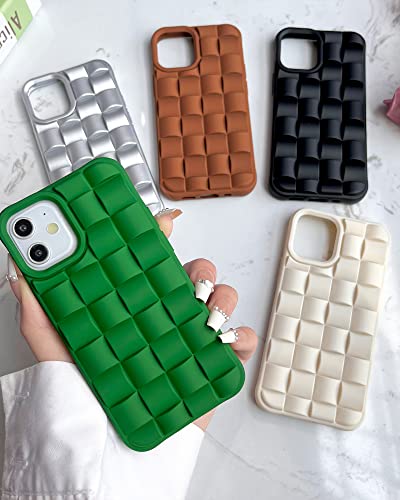Ginkgonut Compatible with iPhone 12 Case or iPhone 12 Pro Case for Women/Girls, Cute 3D Laid Desgin Soft Silicone Shockproof Raised Bumper Corners Case for iPhone 12 / iPhone 12 Pro (Black)