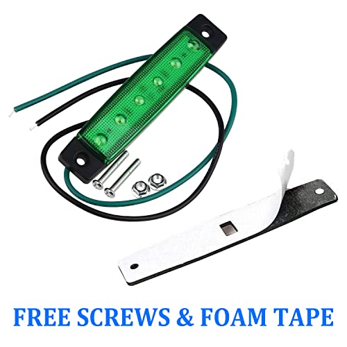 FXC 10x 6 LED Clearence Truck Bus Trailer Side Marker Indicators Light Tail Taillight Brake Stop Lamp 12V (Green)¡