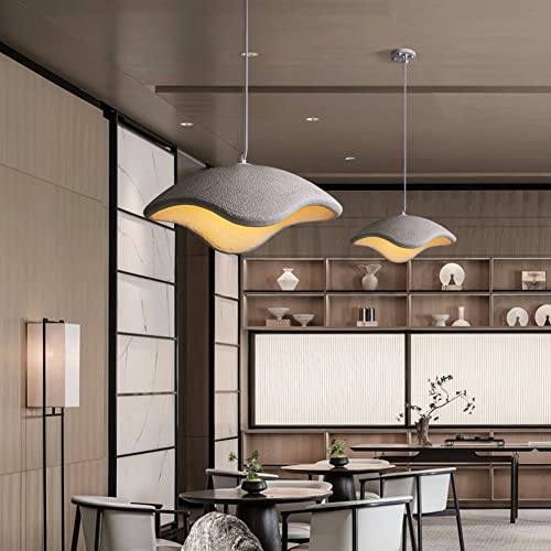 JUTHTBO 11.8in Pendant Light Fixtures,Modern Japanese Lamp for Room Lighting in Resin Materials,Concrete Pendant Light,Wabi-sabi Pendant Lights,lamparas colgantes for Dining Room
