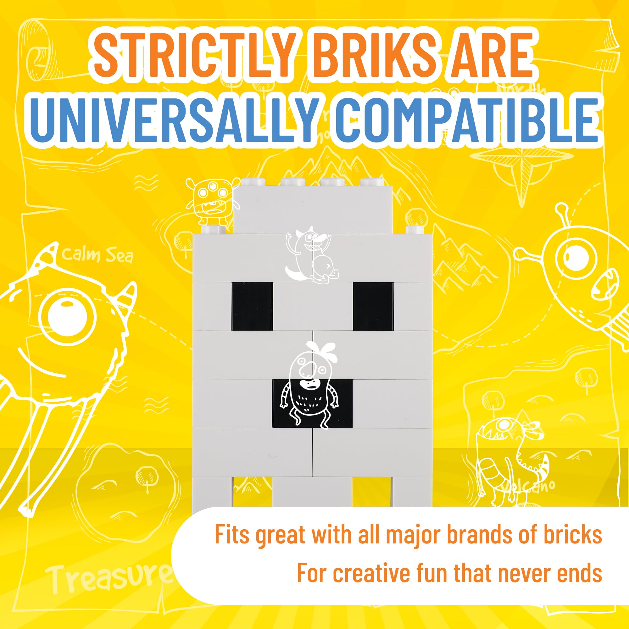 Strictly Briks Compatible with Lego Toy Building Block, Halloween Ghost Bricks, 15 Trick or Treat Goody Bags, 18 Pieces per Pack, 100% Compatible with All Major Brands, for Kids Ages 4+