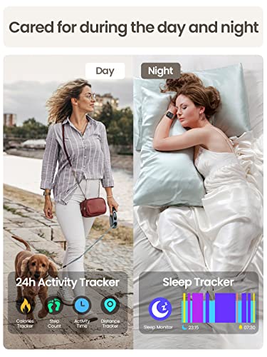 Smart Watches for Women (Answer/Make Call), Bluetooth Smartwatch for Android Phones and iPhone, Waterproof Fitness Tracker with Text, Heart Rate, Blood Oxygen, Sleep Monitor (Gold)