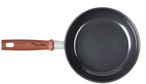 GreenPan Mayflower Pro Hard Anodized Healthy Ceramic Nonstick, 8" Frying Pan Skillet, Vintage Wood Handle, PFAS-Free, Induction, Charcoal Gray