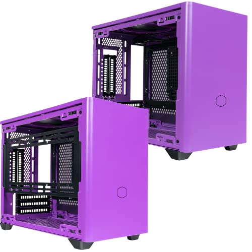 Cooler Master NR200P Nightshade Purple SFF Small Form Factor Mini-ITX Case, Tempered Glass or Vented Panel, Vertical Mounting GPU, PCI Riser Cable, Triple-Slot GPU, Tool-Free (MCB-NR200P-PCNN-S00)
