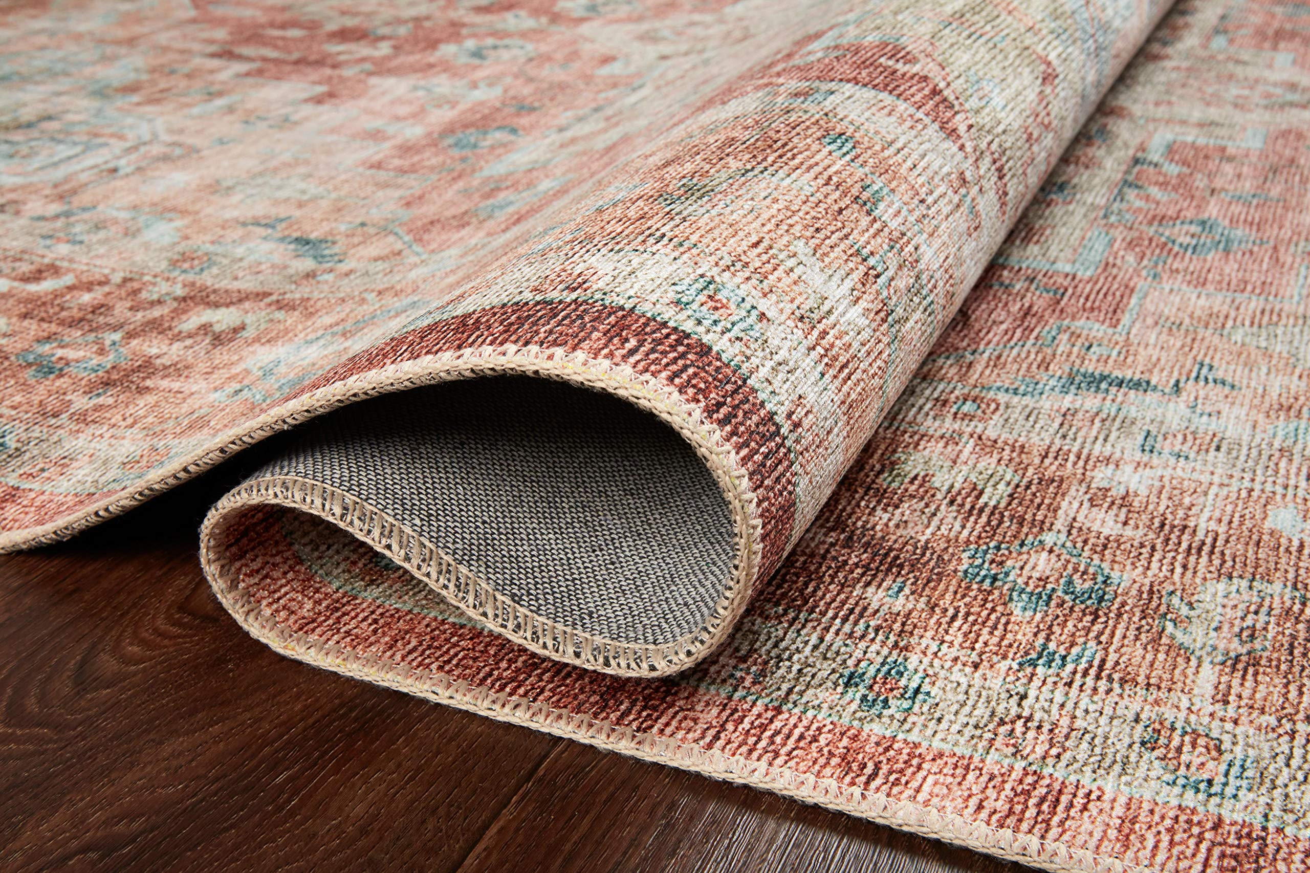 Loloi II Heidi Collection HEI-01 Terracotta/Aqua 6'-0" x 9'-0" Area Rug