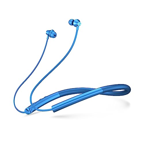 Neckband bluetooth headphones wireless neckband earbuds 240-Hrs long standby around neck bluetooth headphones IPX5 Waterproof comfortable bluetooth neckband headphones with microphone (Blue)