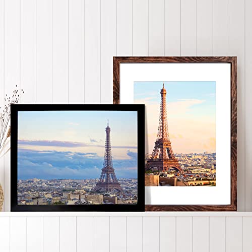SESEAT 12x16 Picture Frame Rustic Brown, Display Pictures 9x12 with Mat or 12x16 without Mat, Photo Frames Wall Gallery, 1 Pack