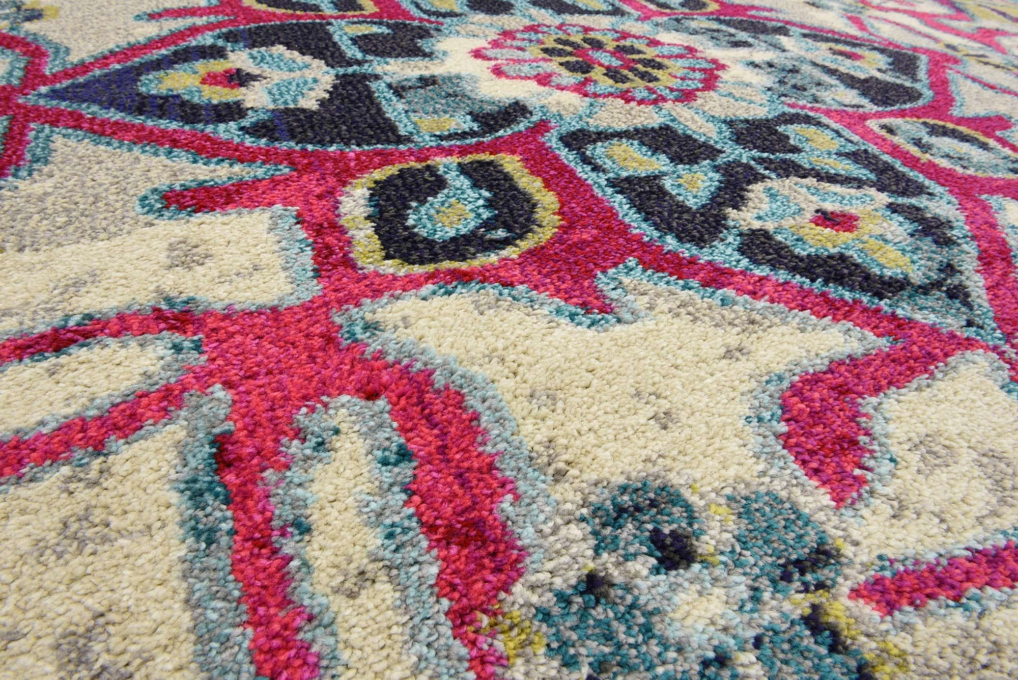 Rugs.com Fleur Collection Rug β 3' x 5' Light Blue Medium-Pile Rug Perfect for Entryways, Kitchens, Breakfast Nooks, Accent Pieces